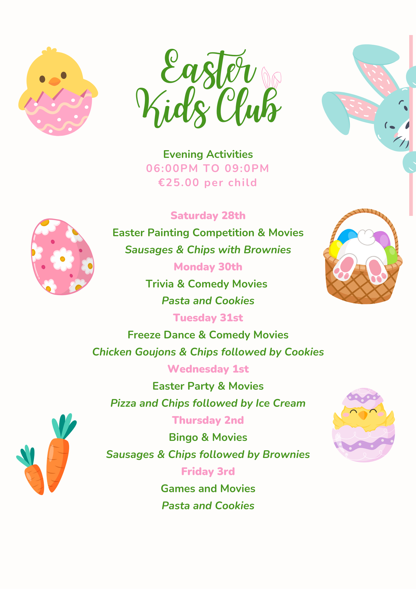 Latest Kids Club Schedule | Luxury Family Breaks At Castlemartyr
